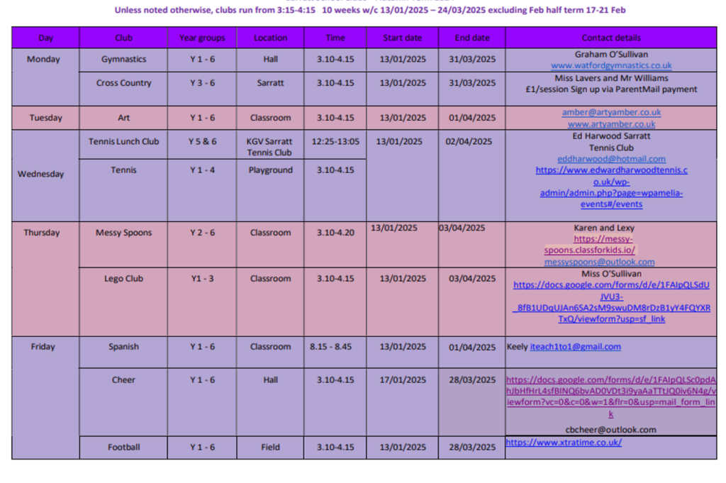 Clubs & Music Lessons – Sarratt School