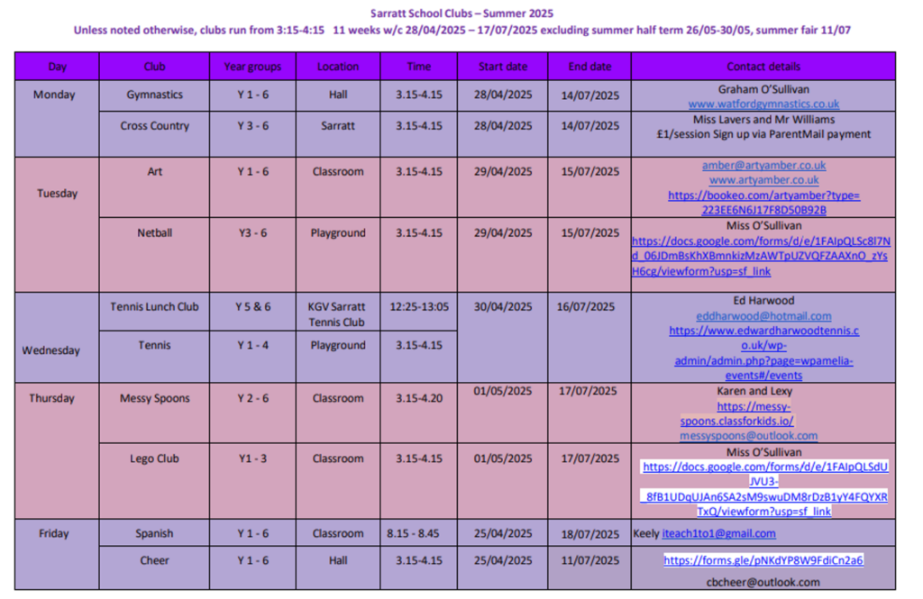 Clubs & Music Lessons - Sarratt School